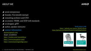 WT-4064, Build Rich Applications with HTML5 and WebGL, by Tony Parisi | PPT