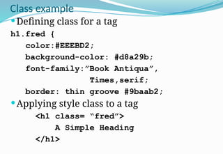 Presentation on CSS, Style Sheet, Types of Styles, Types of Text Formatting, Fonts | PPTX