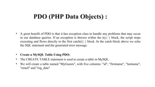 php databse handling | PPT