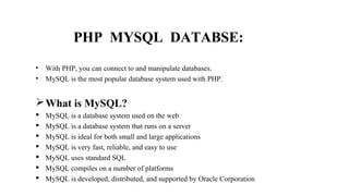 php databse handling | PPT