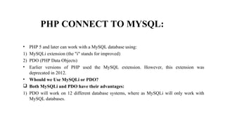 php databse handling | PPT