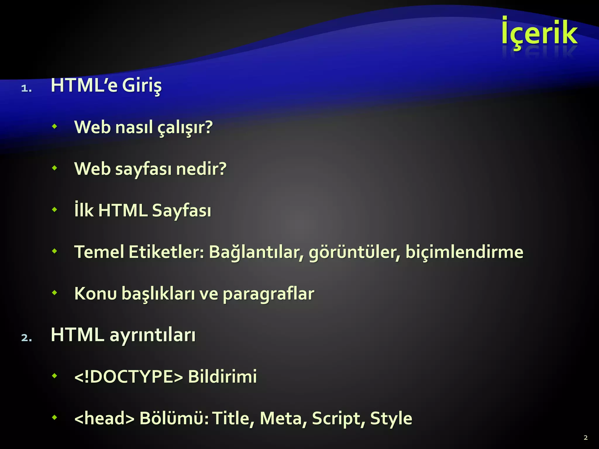 Temel HTML Etiketleri ve Kullanım Örnekleri | PPT