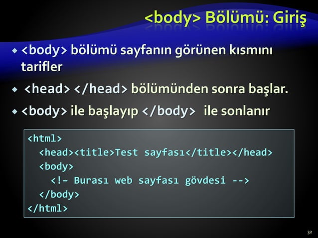 Temel HTML Etiketleri ve Kullanım Örnekleri | PPT