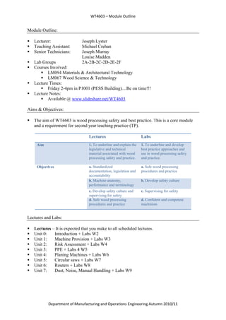 Wt4603 outline2010 11 | PDF