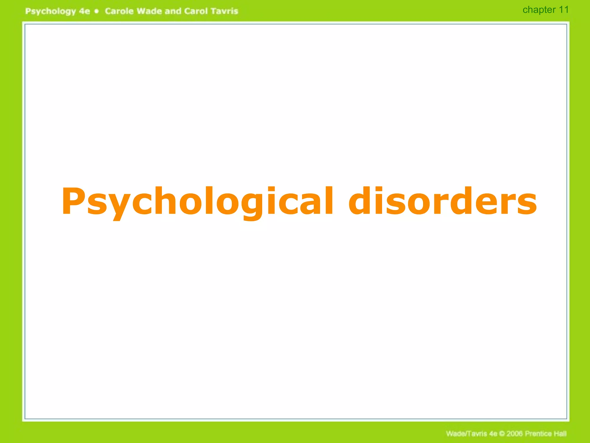 Psychological Disorders PowerPoint | PPT