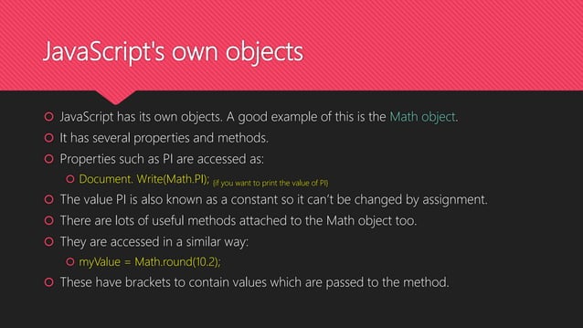 Javascript Own Objects Web Technology Ppt
