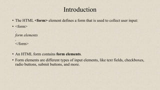 Form using html and java script validation | PPTX | Web Design and HTML | Internet