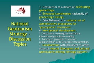 ‘Geotourism in the Scenic Rim and the National Geotourism Strategy (NGS ...