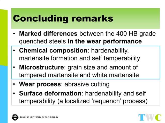 Abrasion wear performance of quenched wear resistant steels | PPT