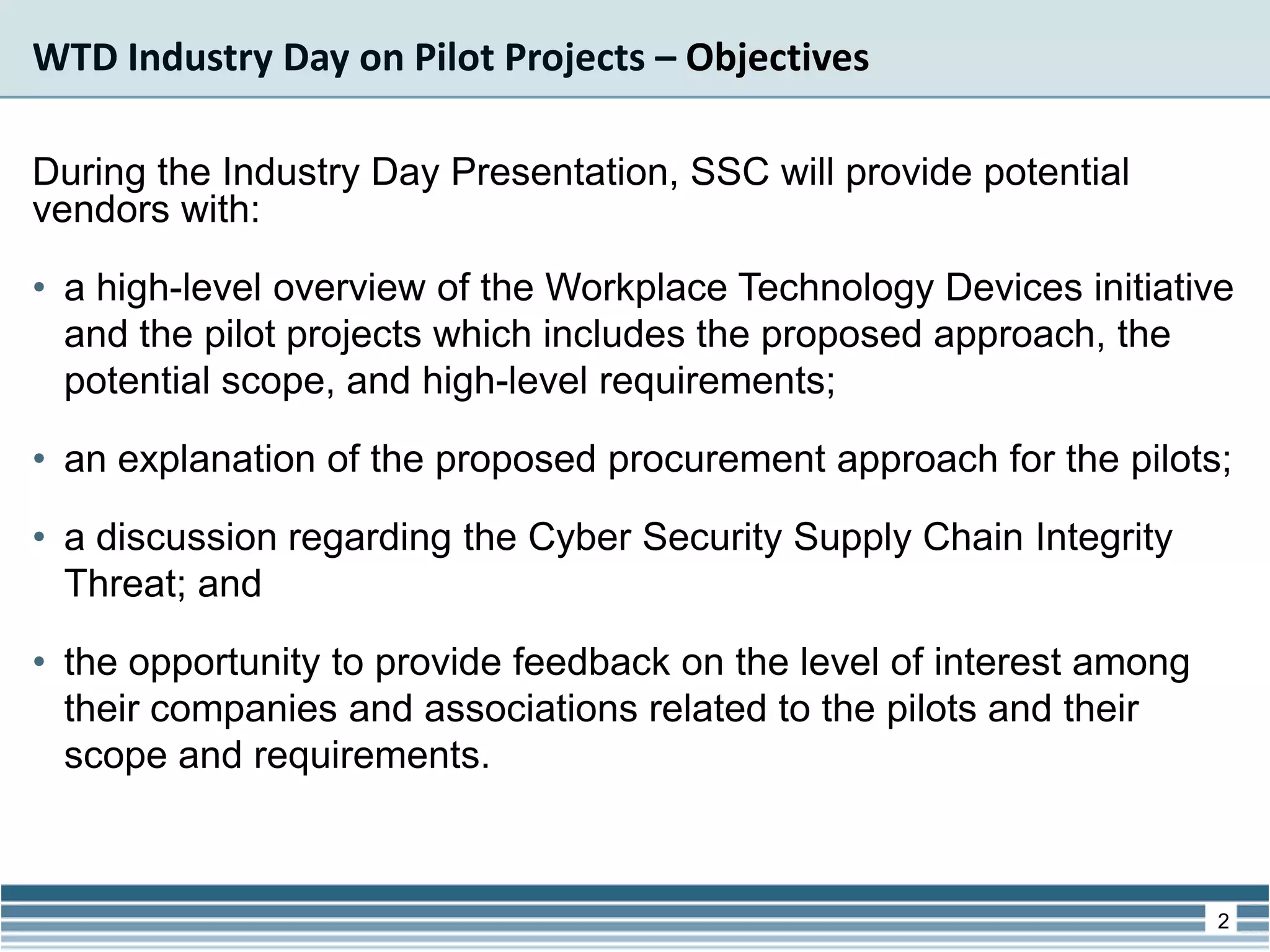 Workplace Technology Devices (WTD) Initiative | PDF
