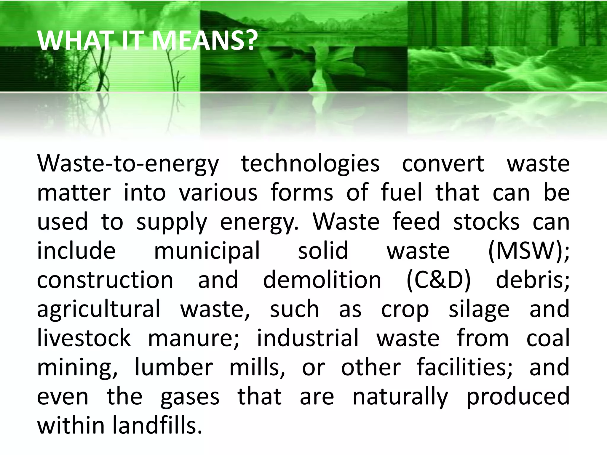 WASTE TO ENERGY | PPTX