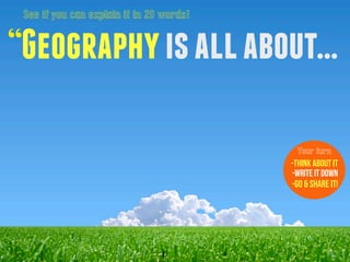 Welcome To Geography! | PDF