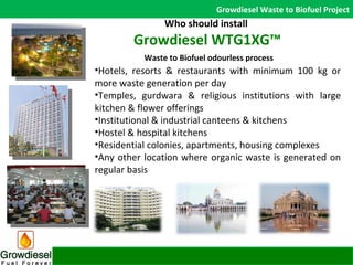 Waste to Biofuel Presentation | PPT | Food Movements | Food & Drink