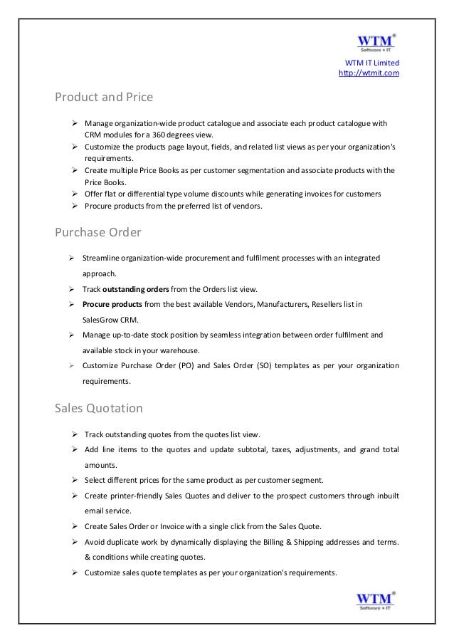 WTM SalesGrow CRM(Customer Relationship Management) Software