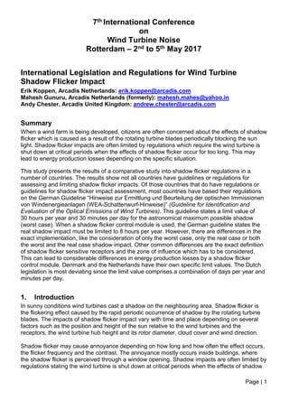 WTN 2017 International legislation and regulations for wind turbine ...