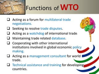 WTO (World Trade Organisation) | PPT