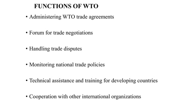 WTO _ World trade organisation | PPTX | Business | Business and Finance