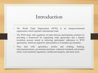 Wrold Trade Organiation | PPTX | Economy | Business and Finance