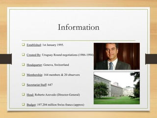 Wrold Trade Organiation | PPTX | Economy | Business and Finance