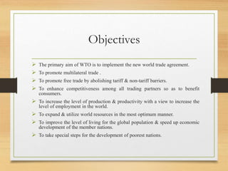 Wrold Trade Organiation | PPTX | Economy | Business and Finance