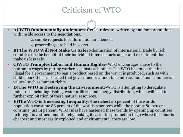 Wto and its role in world economy | PPT