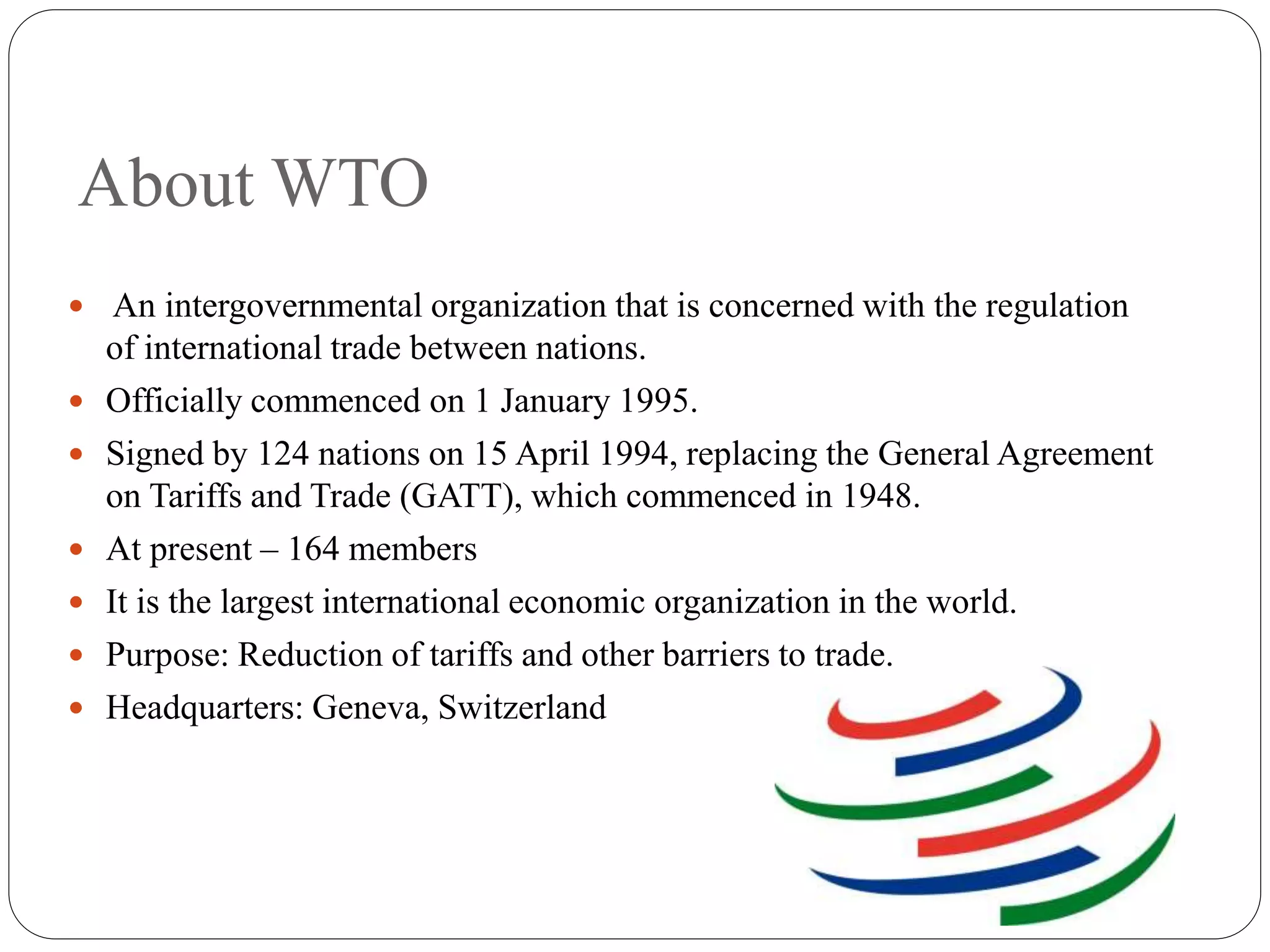 World Trade Organization with Case Study | PPTX