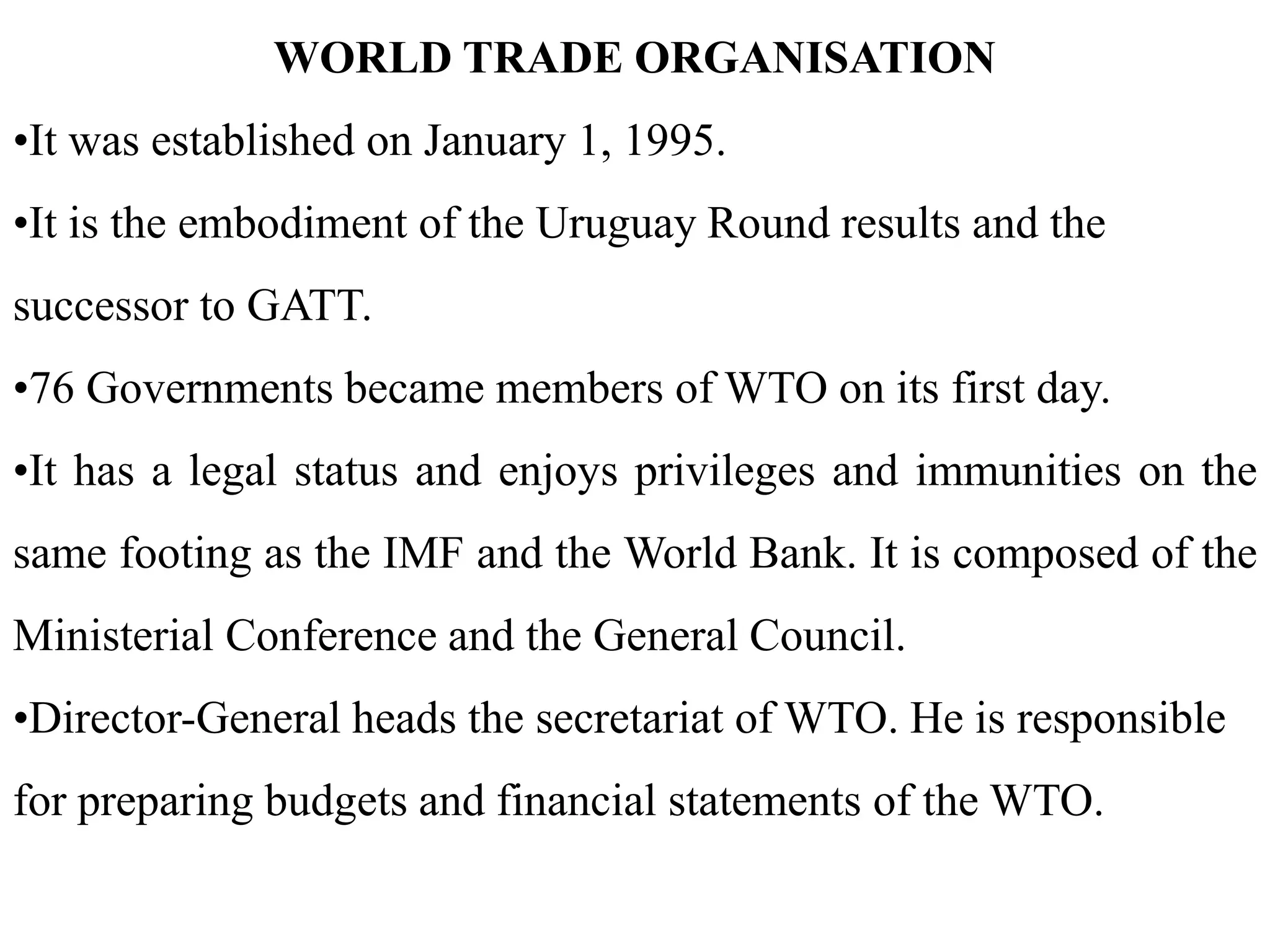 WTO & Differences between GATT and WTO | PPTX