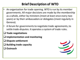 A brief Introduction to World Trade Organization | PPT