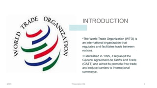 World Trade organization details and data | PPT