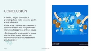 World Trade organization details and data | PPT