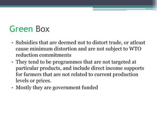 Wto agreement on agriculture | PPTX