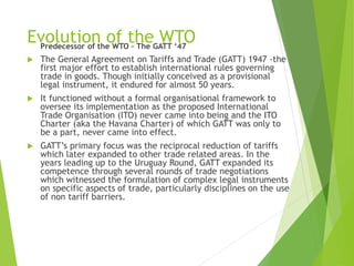 WTO Some Primary information and History | PPTX