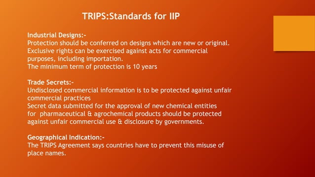 World Trade Organisation(WTO) ,TRIPS and IPR. | PPTX