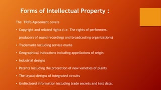World Trade Organisation(WTO) ,TRIPS and IPR. | PPTX