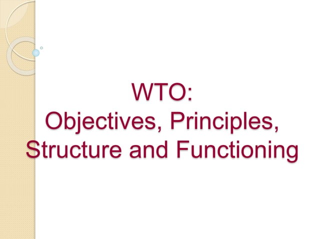World Trade Organisation ( WTO ) | PPT
