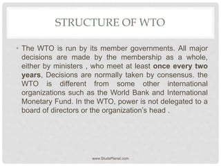 WTO role and functions | PPTX