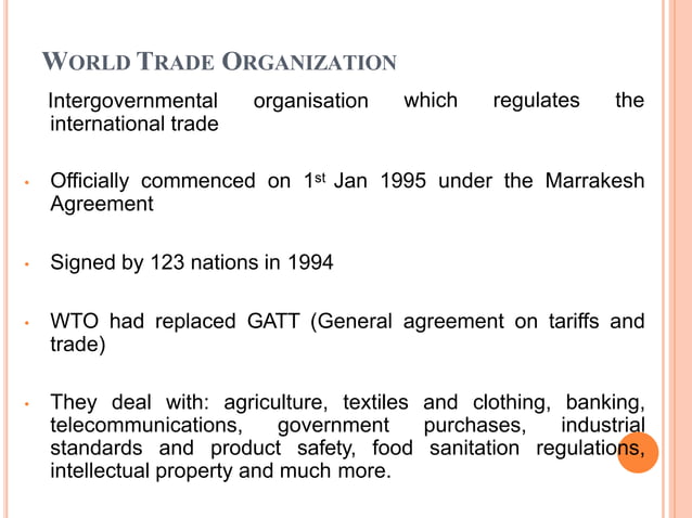 WTO-Unit-1 BBA503.pptx | Business | Business and Finance