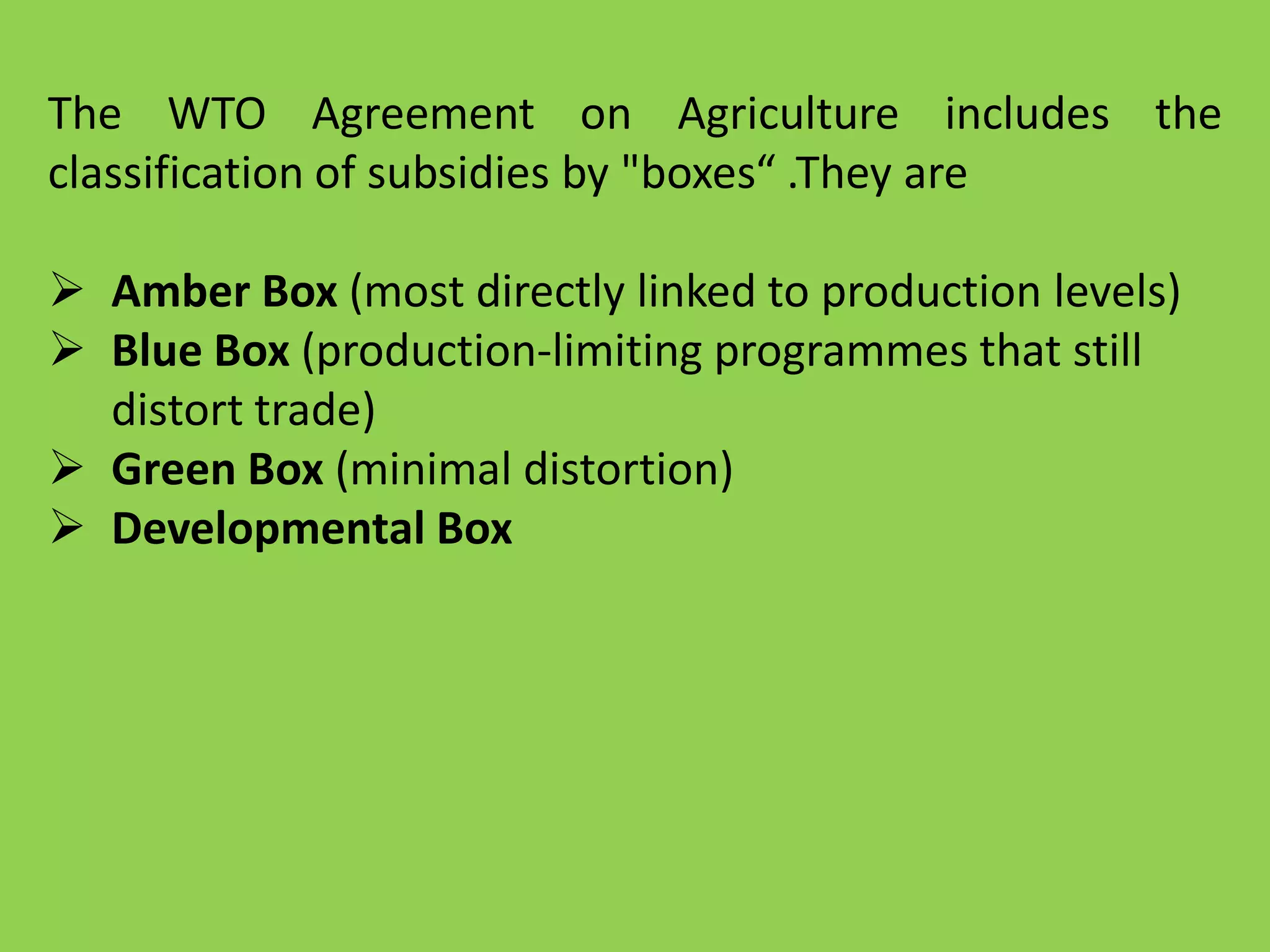 WTO Agreements on Agriculture (AOA) | PDF