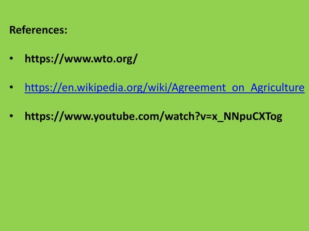 WTO Agreements on Agriculture (AOA) | PDF