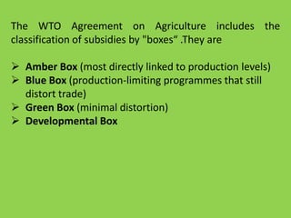 WTO Agreements on Agriculture (AOA) | PDF