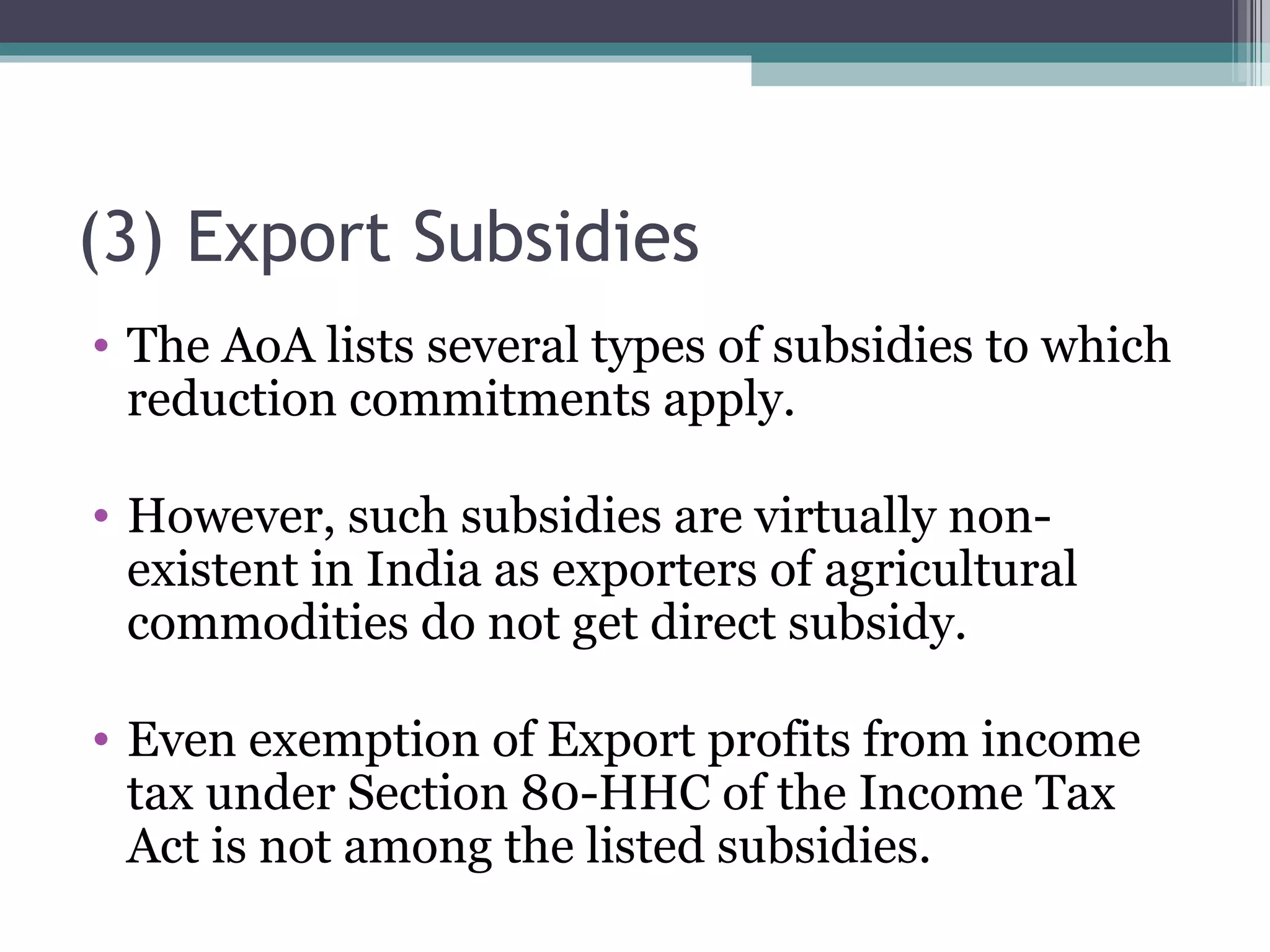 WTO-AOA-Implications in India | PPT