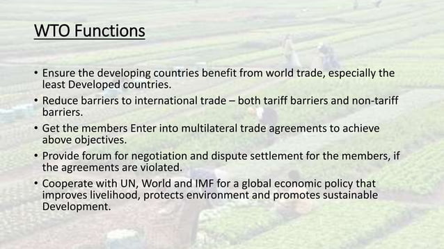Wto and agriculture | PPTX