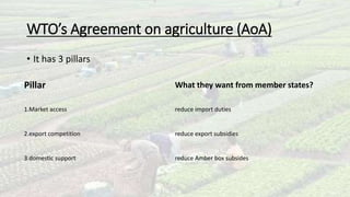 Wto and agriculture | PPTX