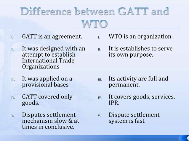 GATT AND WTO | PPTX