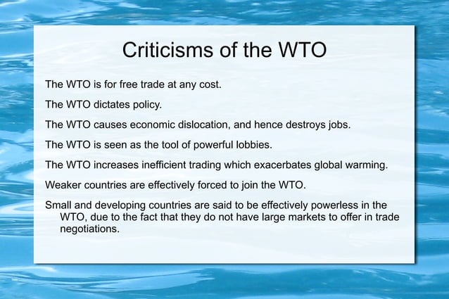 Wto and implications for small and developing countries | PPT