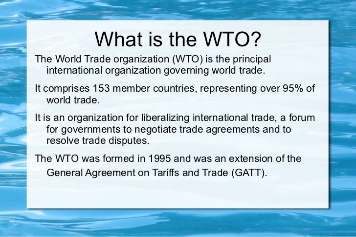 Wto and implications for small and developing countries
