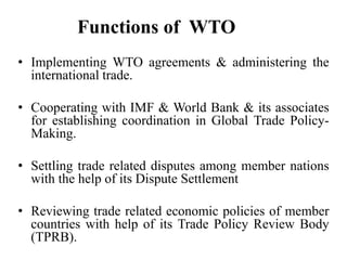 Wto and its impact on indian economy | PPTX
