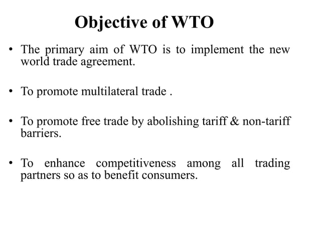Wto and its impact on indian economy | PPTX | Economy | Business and ...