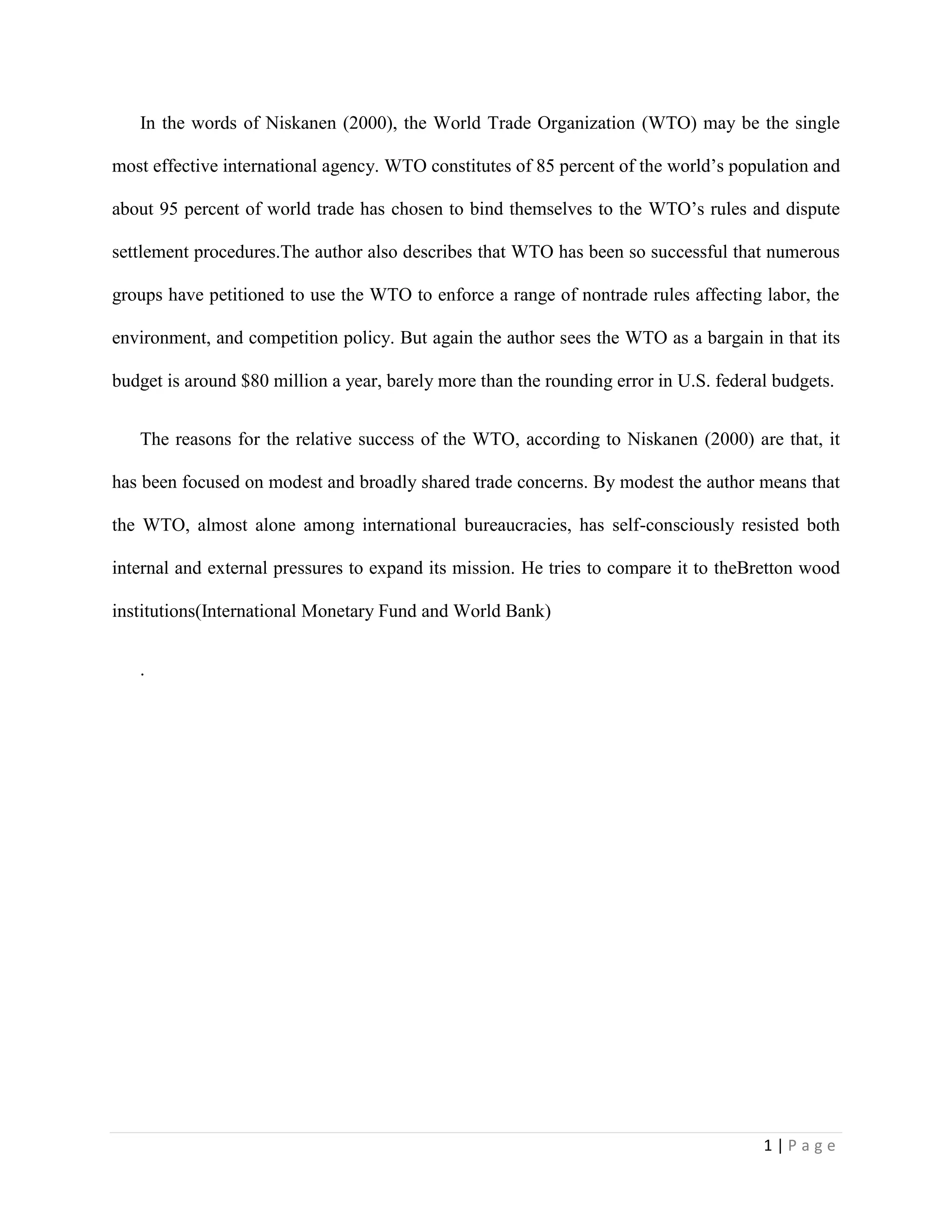 Wto assignment | PDF