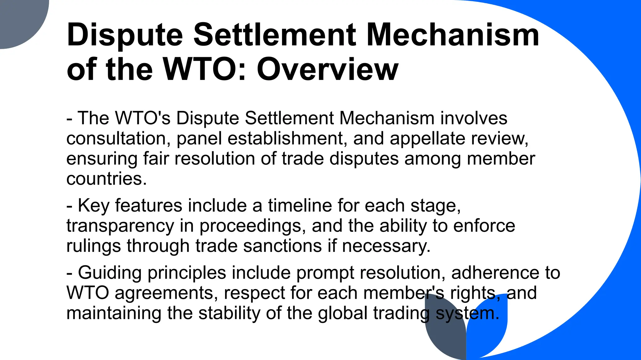 WTO Dispute Settlement Mechanism and process | PPTX